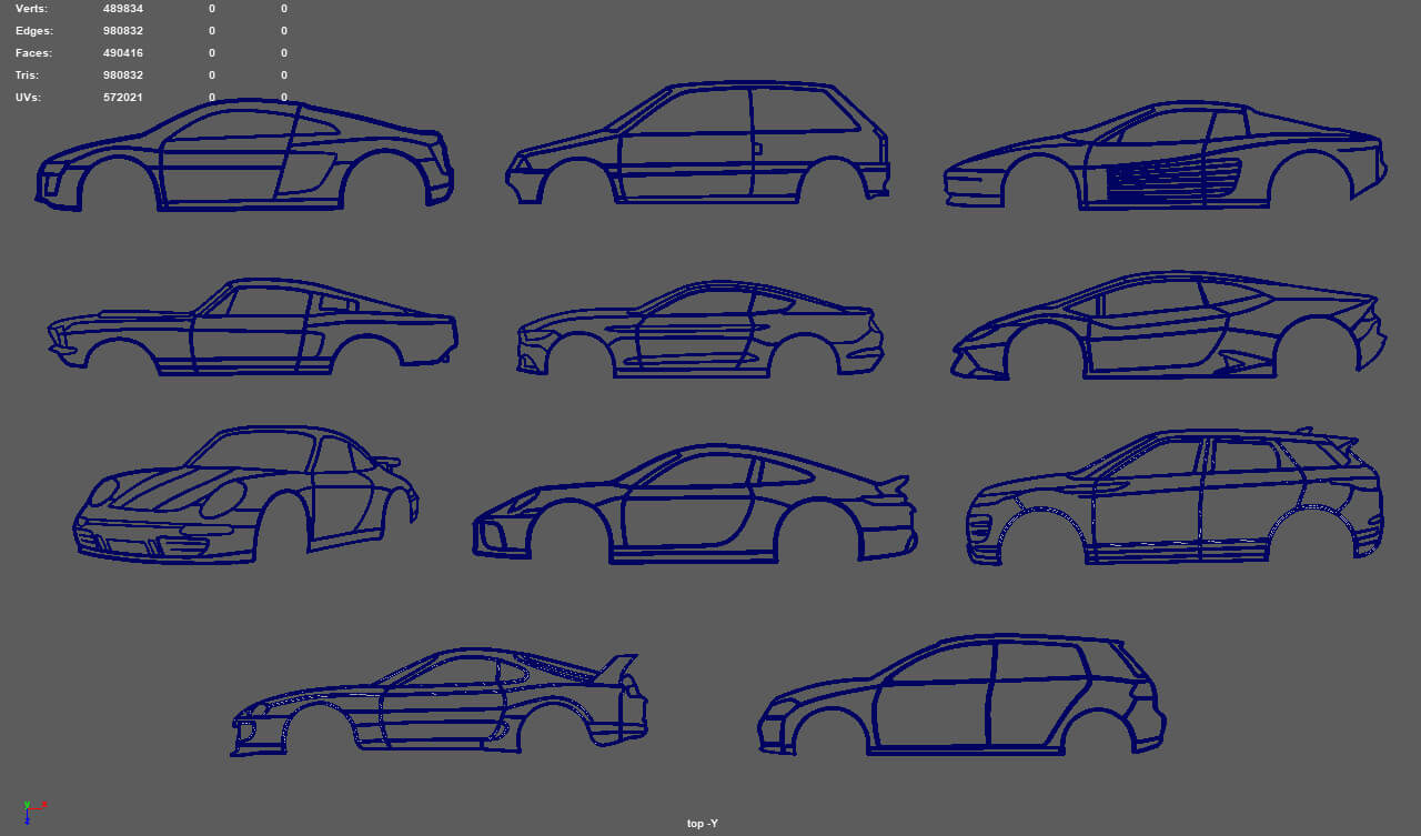 Car Silhouettes Pack 01 - 3D Model by ViperJr3D