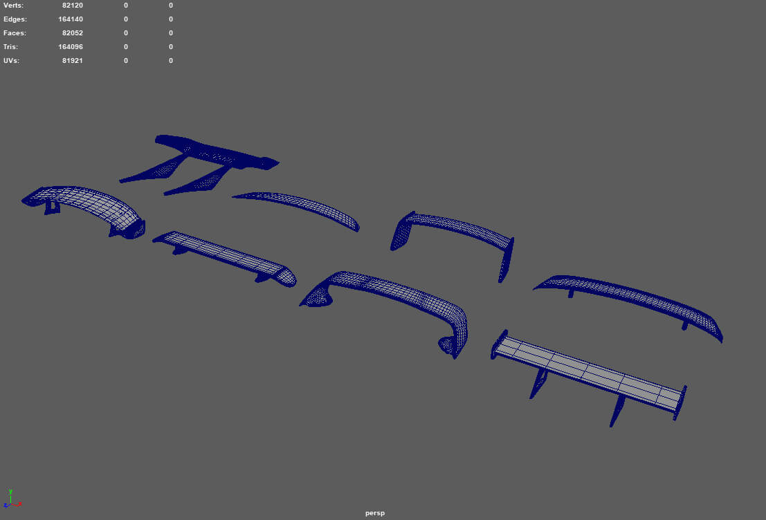 Car Spoiler Pack 01 - 3D Model by ViperJr3D