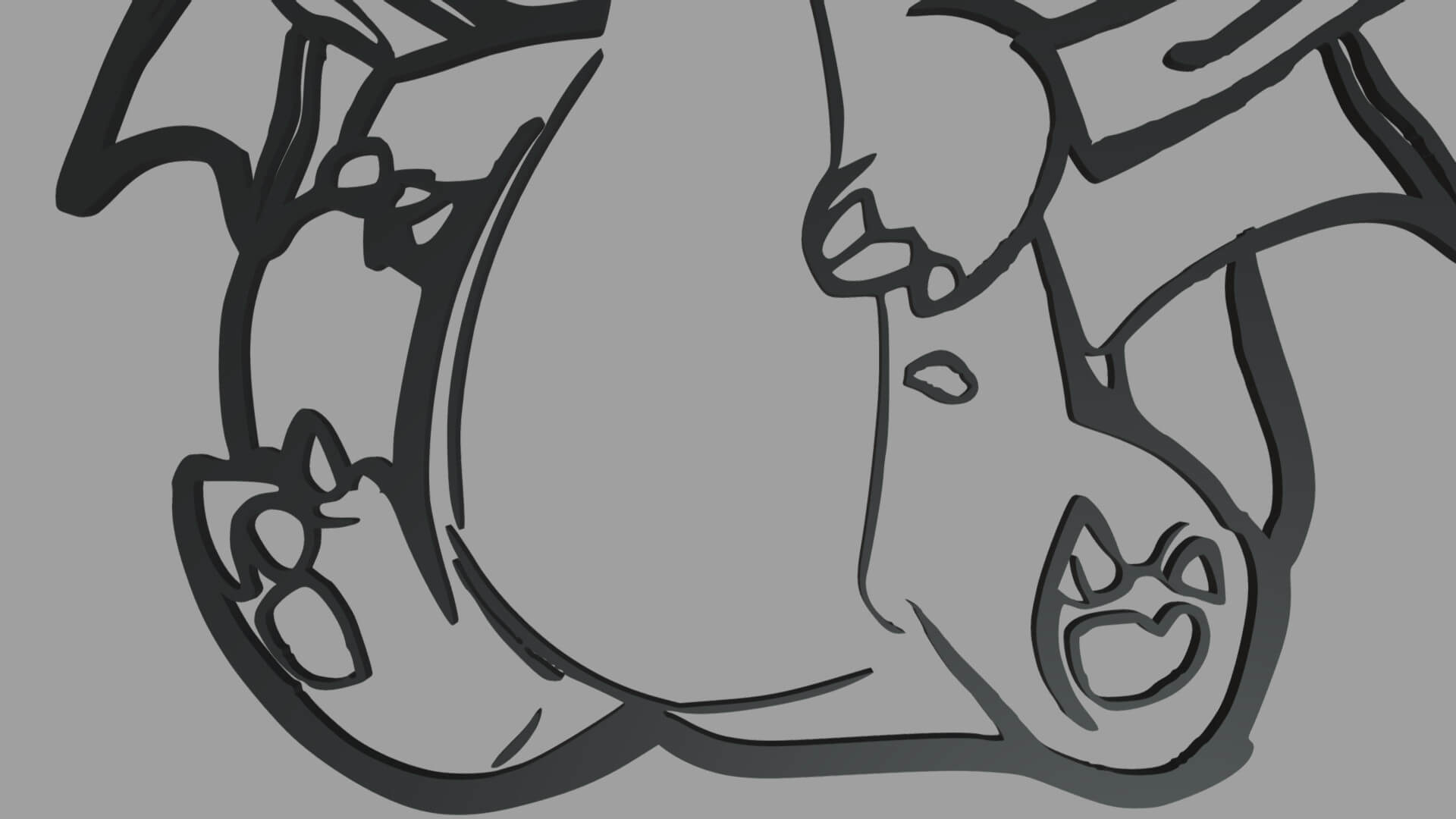 Charizard Wall Silhouette 01 - 3D Print Model by ViperJr3D