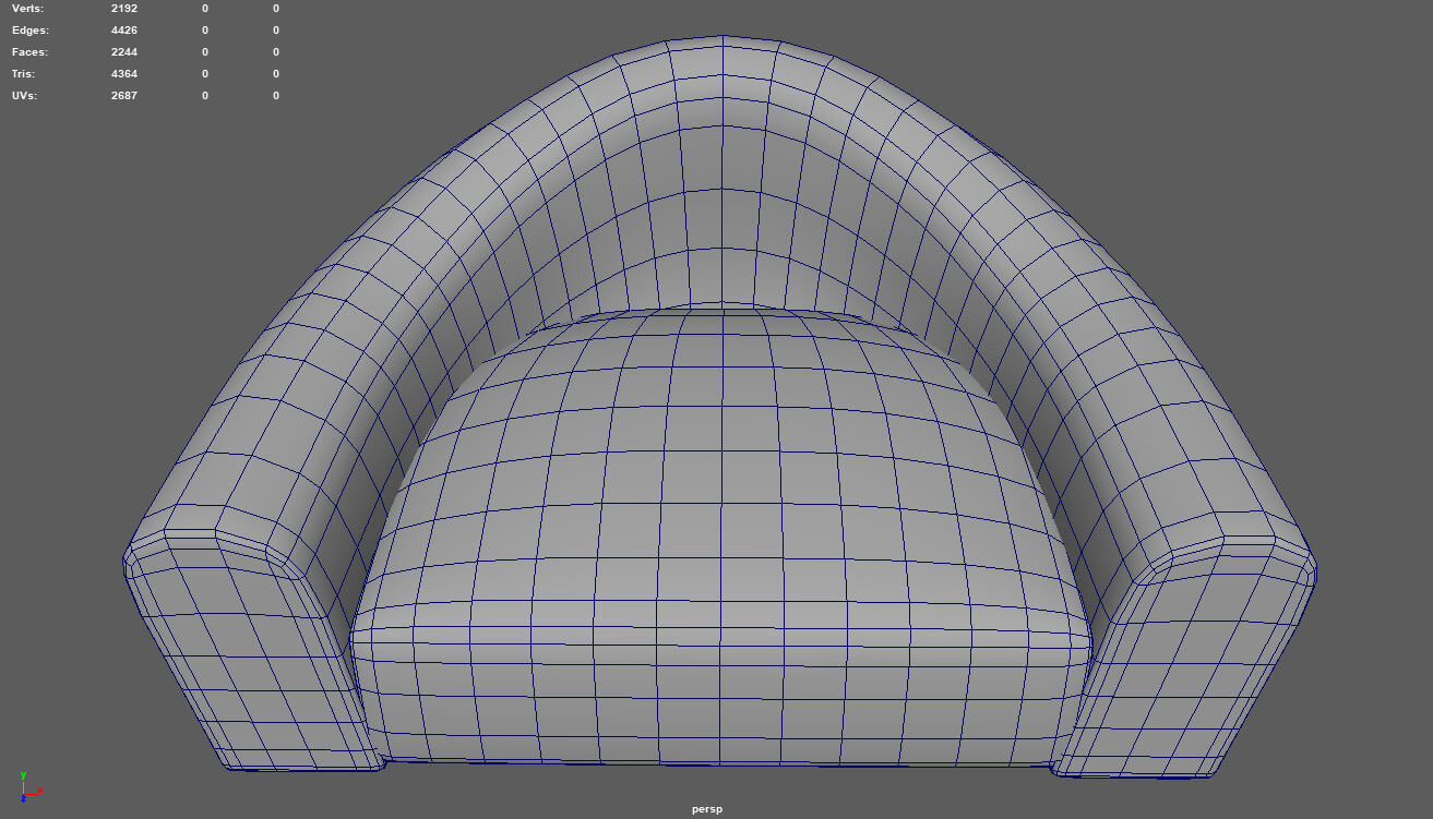 White Curved Sofa - 3D Model by ViperJr3D