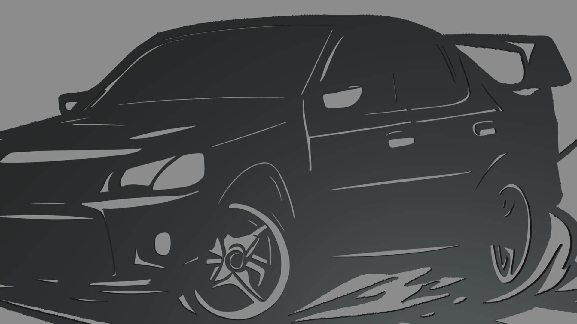 Drifting Car 01 Wall Silhouette - 3D Model by ViperJr3D