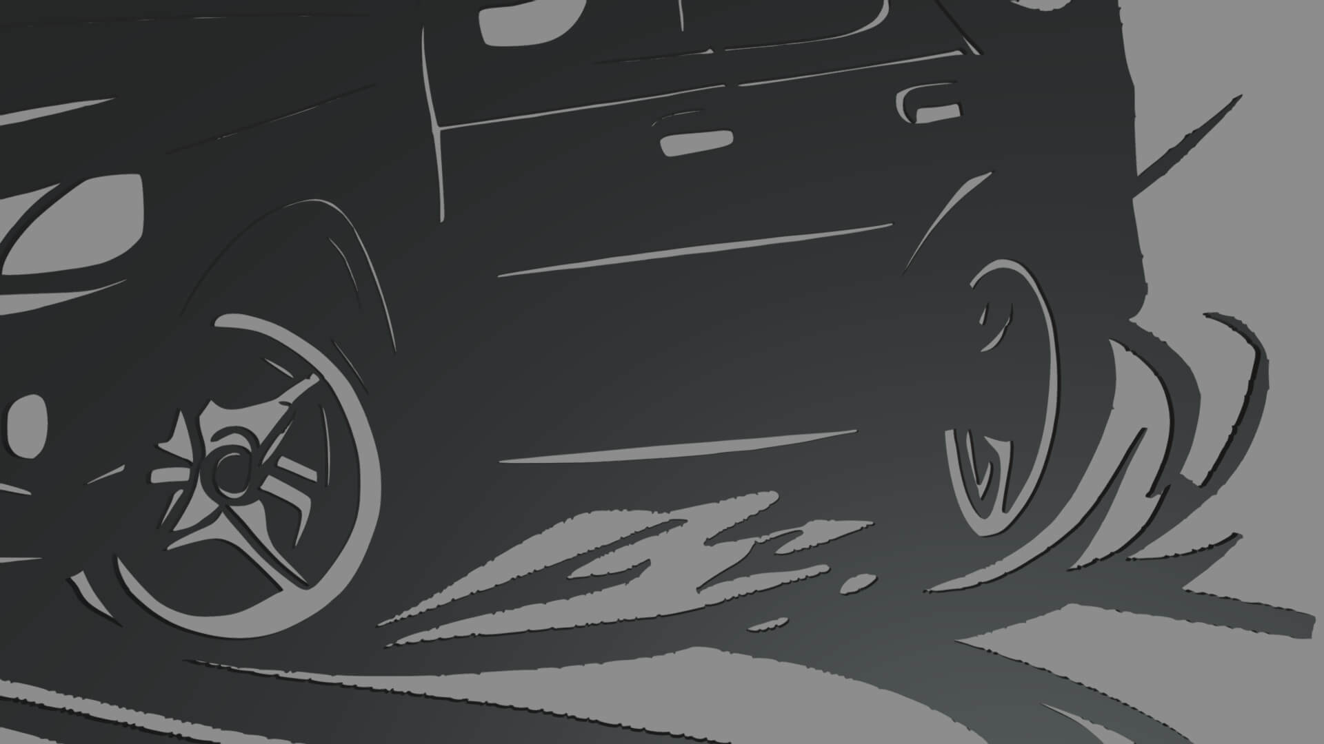 Drifting Car 01 Wall Silhouette - 3D Model by ViperJr3D