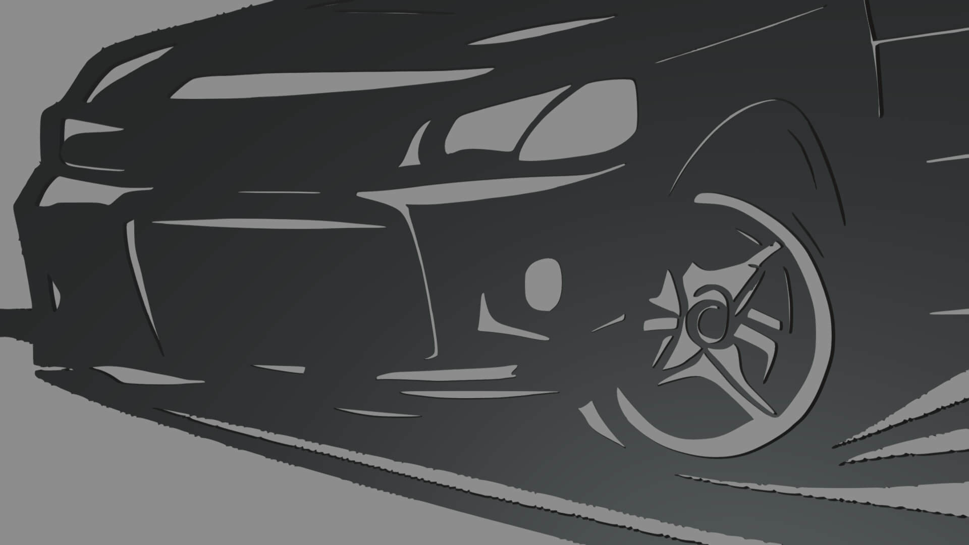 Drifting Car 01 Wall Silhouette - 3D Model by ViperJr3D