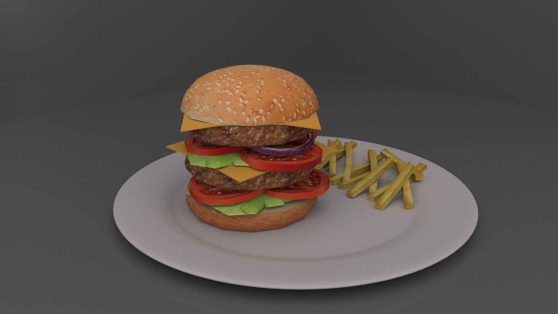 Fast Food Pack 01 Burger - 3D Model by ViperJr3D