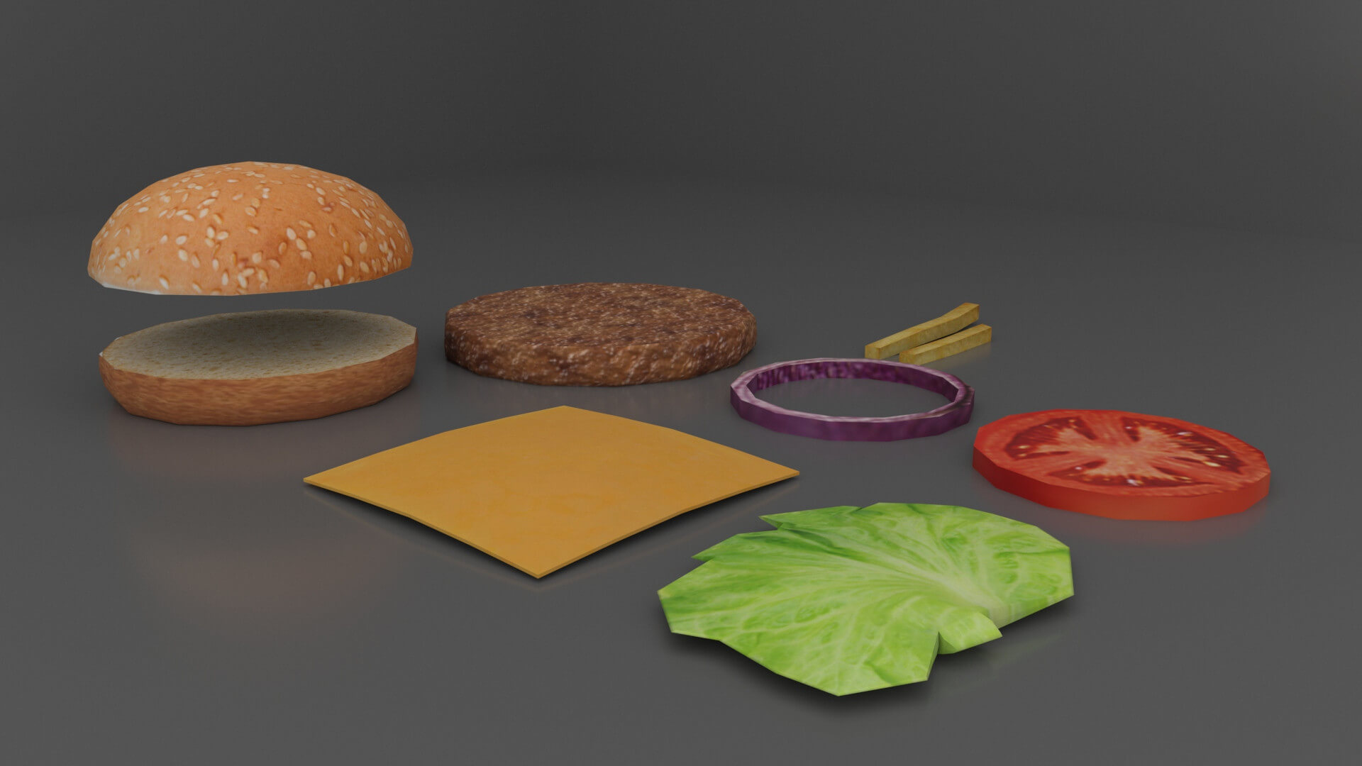 Fast Food Pack 01 Burger - 3D Model by ViperJr3D