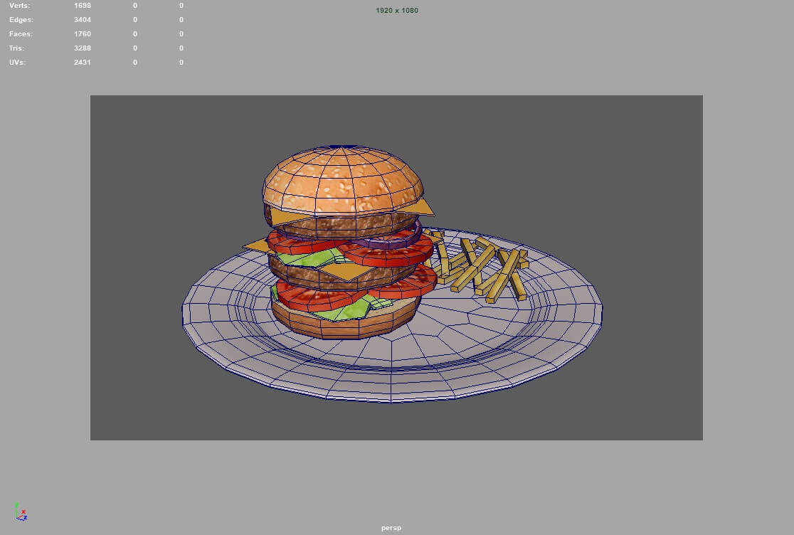 Fast Food Pack 01 Burger - 3D Model by ViperJr3D