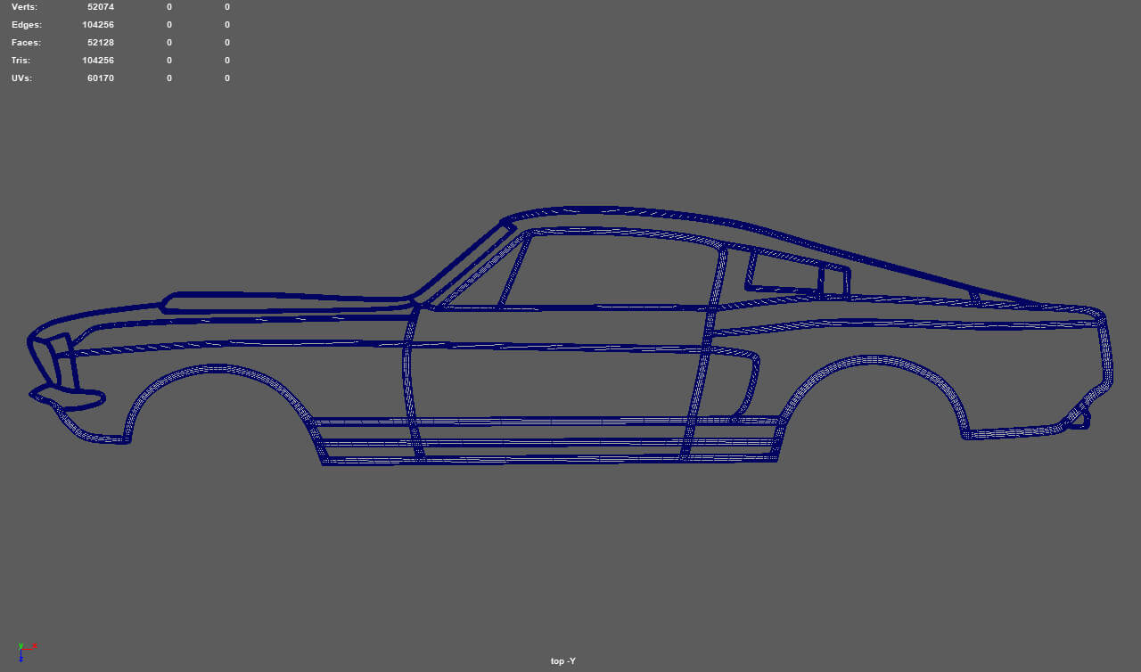 Ford Mustang 1967 Wall Silhouette - 3D Model by ViperJr3D