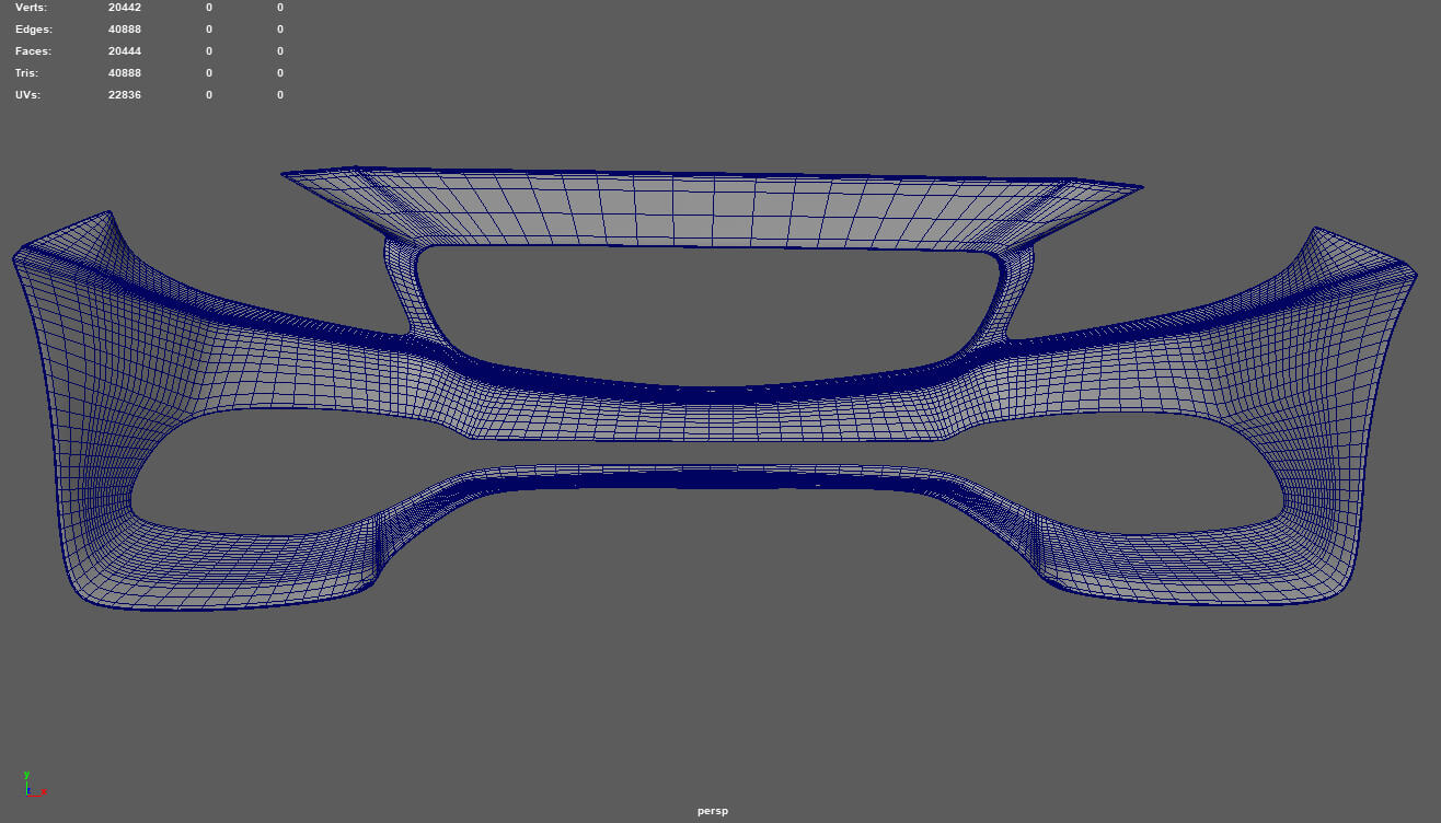 Front Bumper Mercedes Benz - 3D Model by ViperJr3D