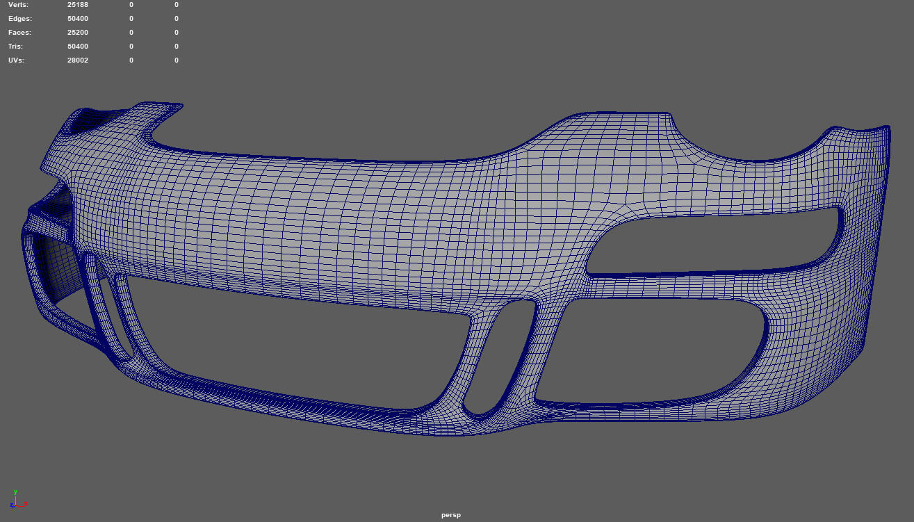 Front Bumper Porsche Custom - 3D Model by ViperJr3D