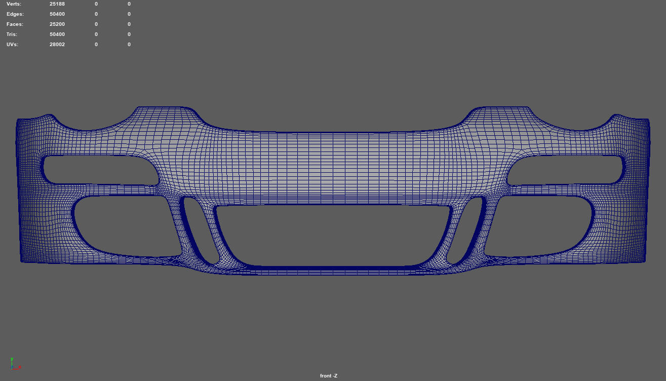 Front Bumper Porsche Custom - 3D Model by ViperJr3D
