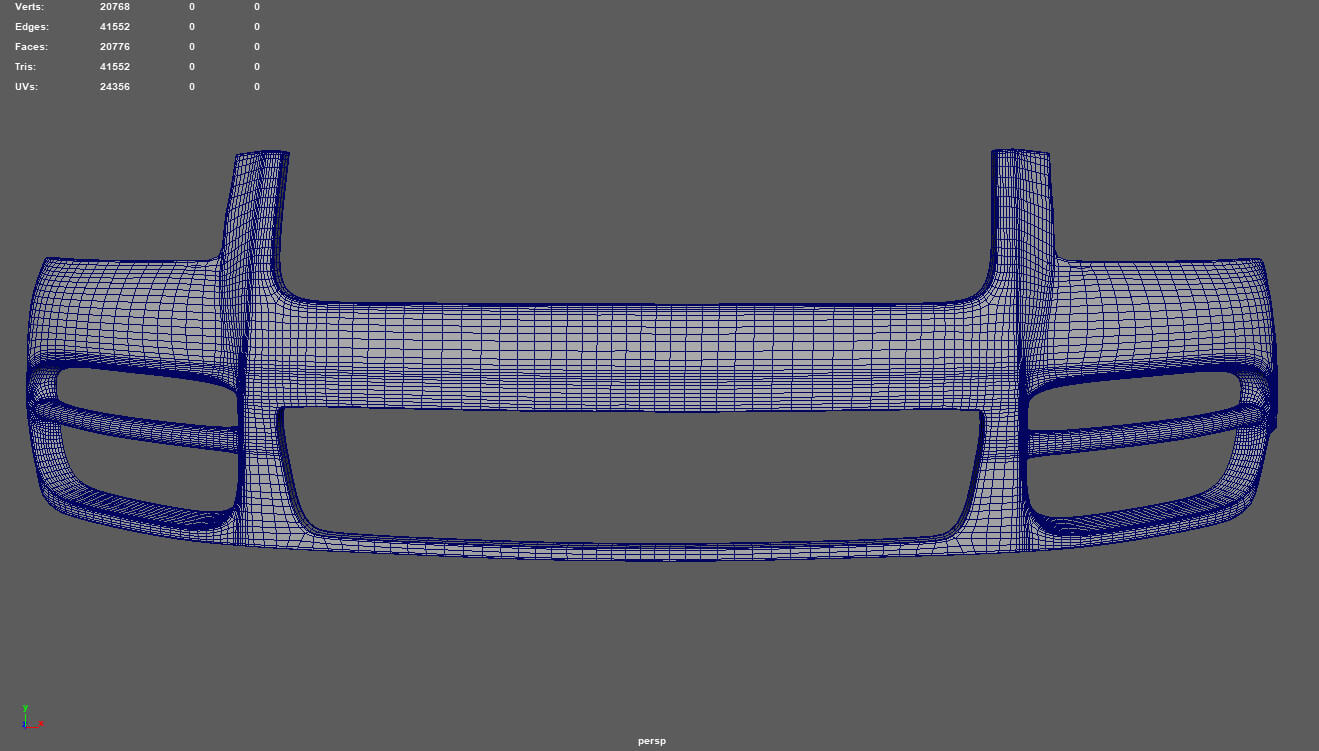Front Bumper Volkswagen Touareg - 3D Model by ViperJr3D