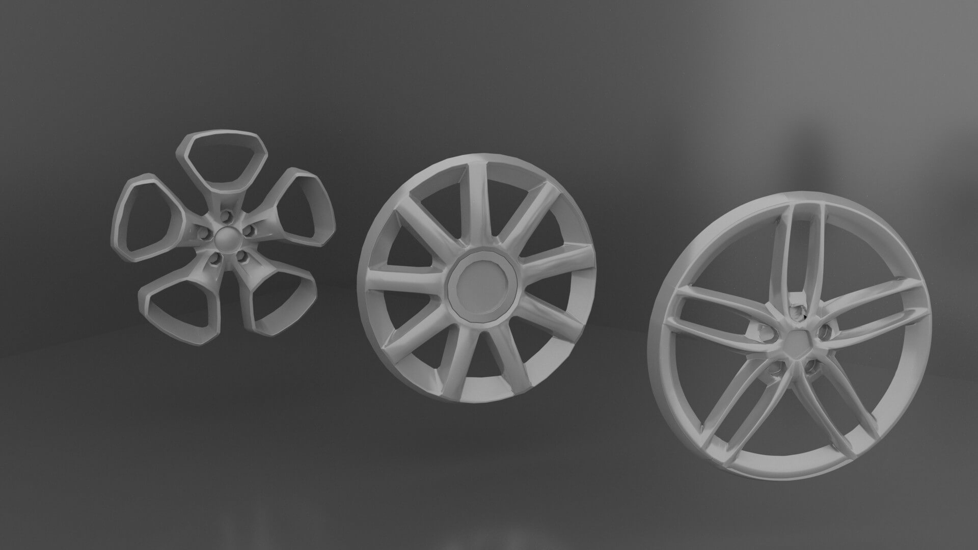 Generic Car Wheels Tire 3D Models Low and High Poly by ViperJr3D
