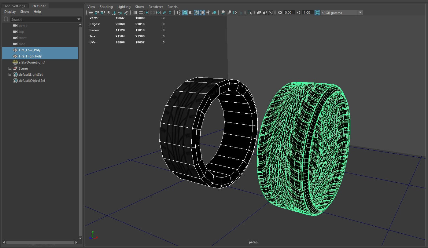 Generic Car Wheels Tire 3D Models Low and High Poly by ViperJr3D