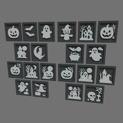 Halloween Picture Frames - 3D Model by ViperJr3D