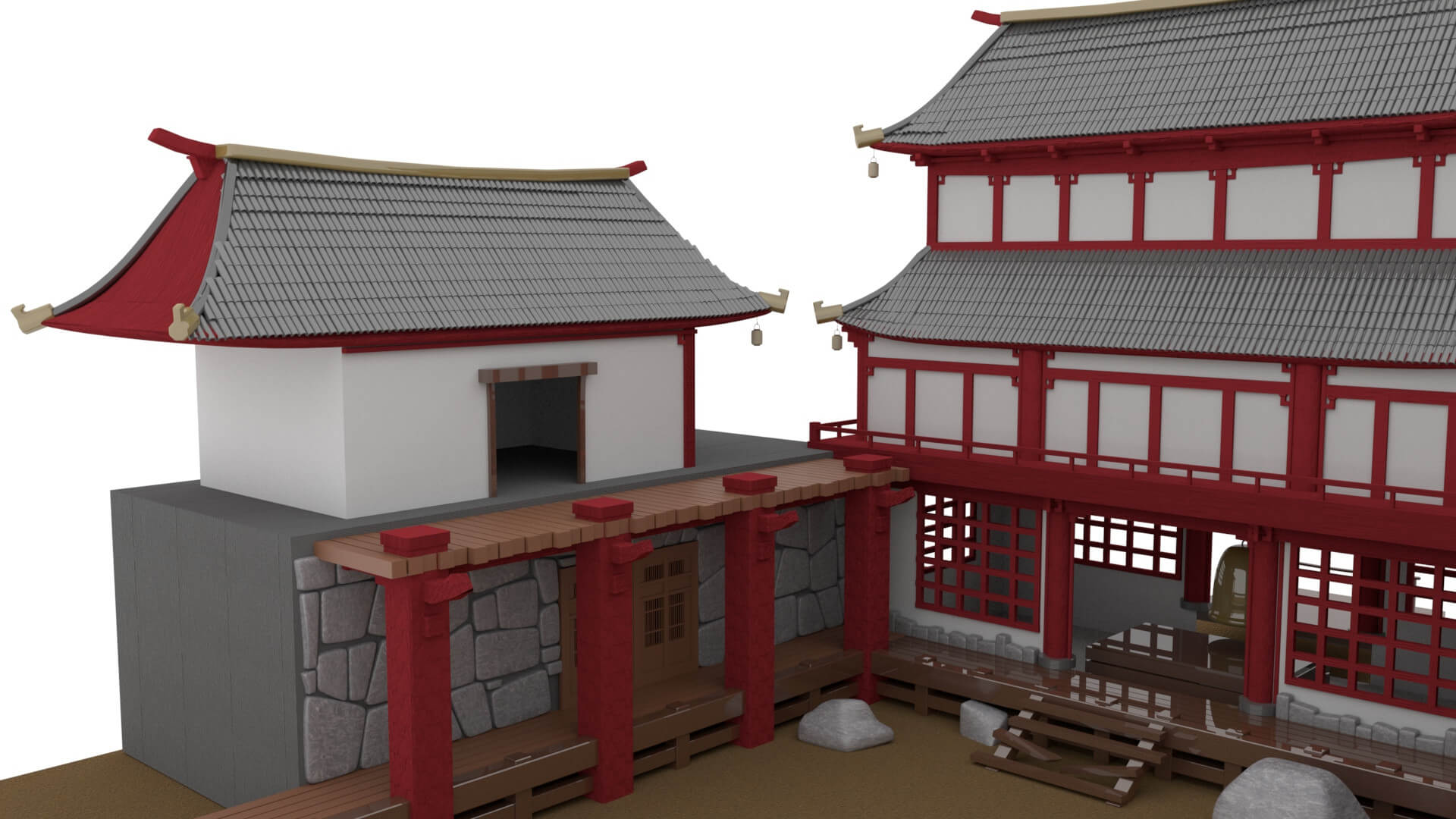 Japanese Temple Hanamura Overwatch - 3D Model by ViperJr3D