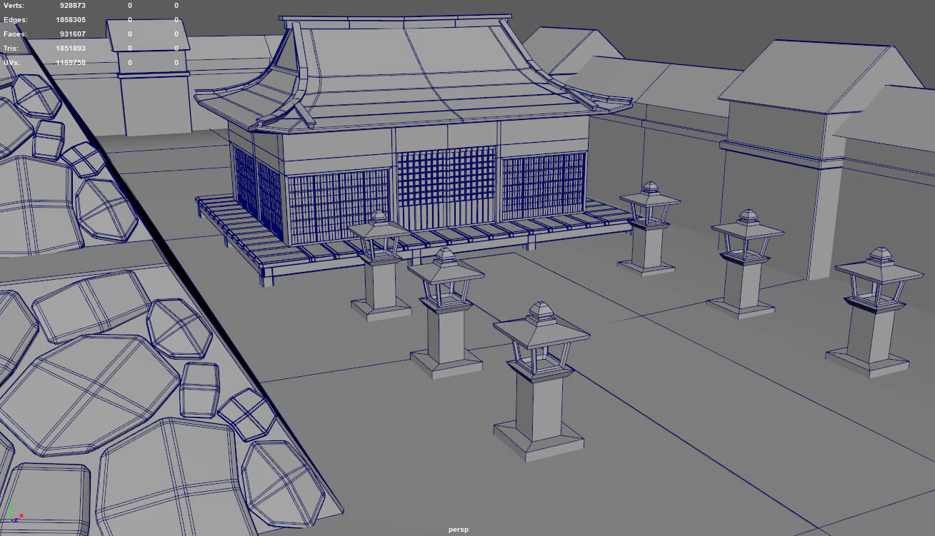 Japanese Temple Scene - 3D Model by ViperJr3D