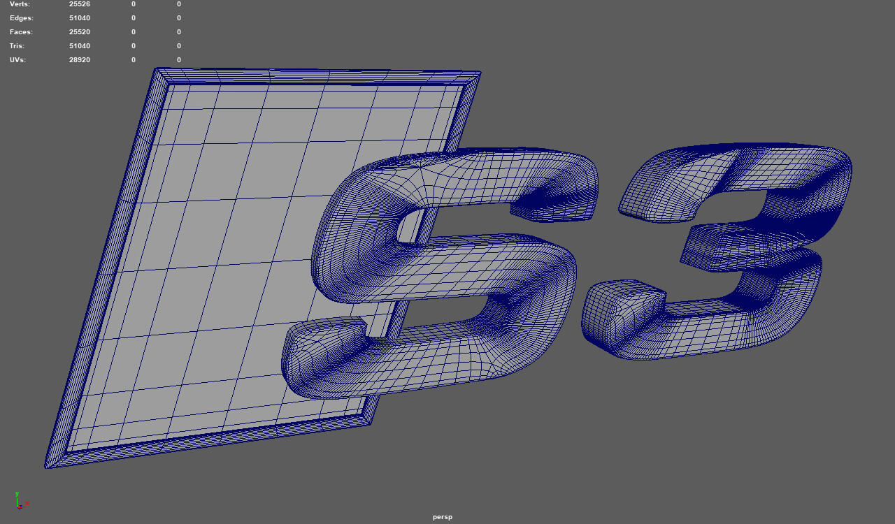 Logo Audi S3 - 3D Model by ViperJr3D
