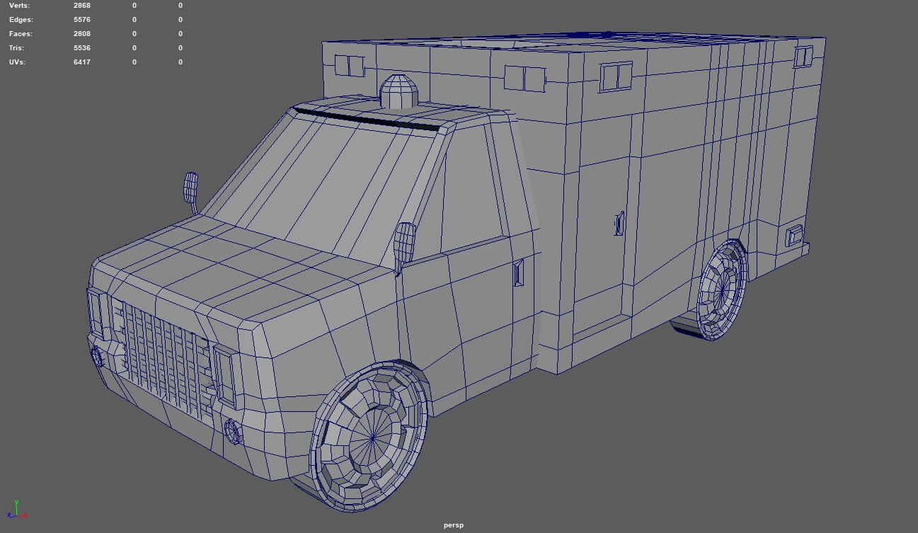Low Poly Ambulance 01 - 3D Model by ViperJr3D