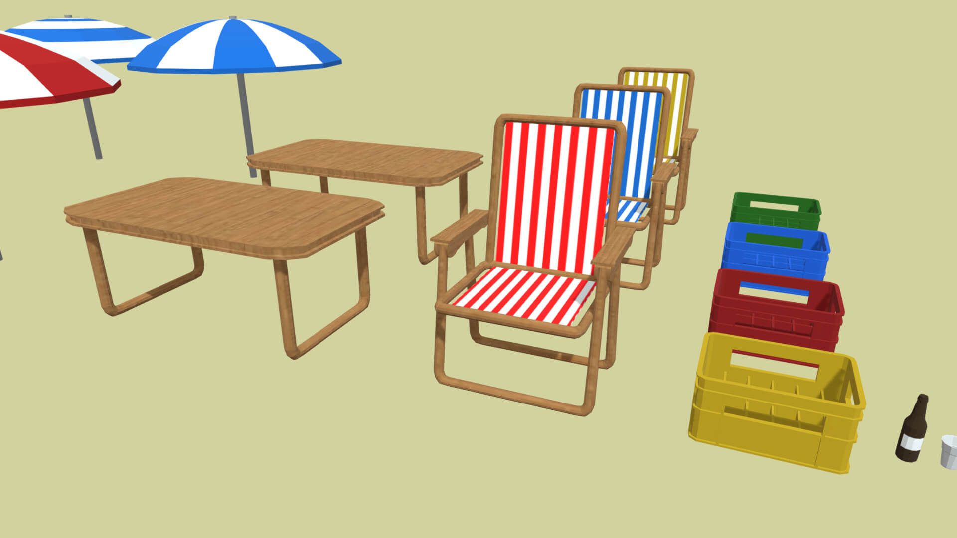 Low Poly Beach Pack - 3D Model by ViperJr3D