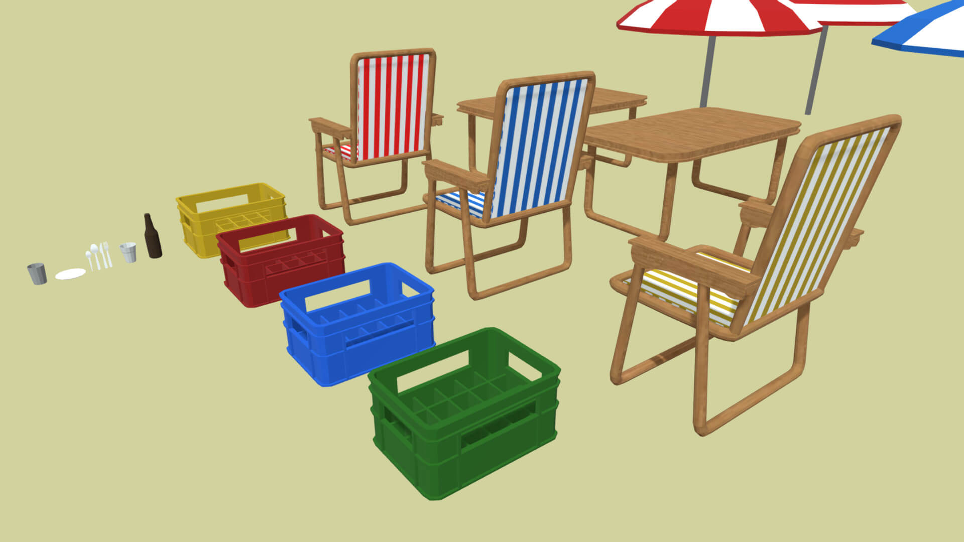 Low Poly Beach Pack - 3D Model by ViperJr3D