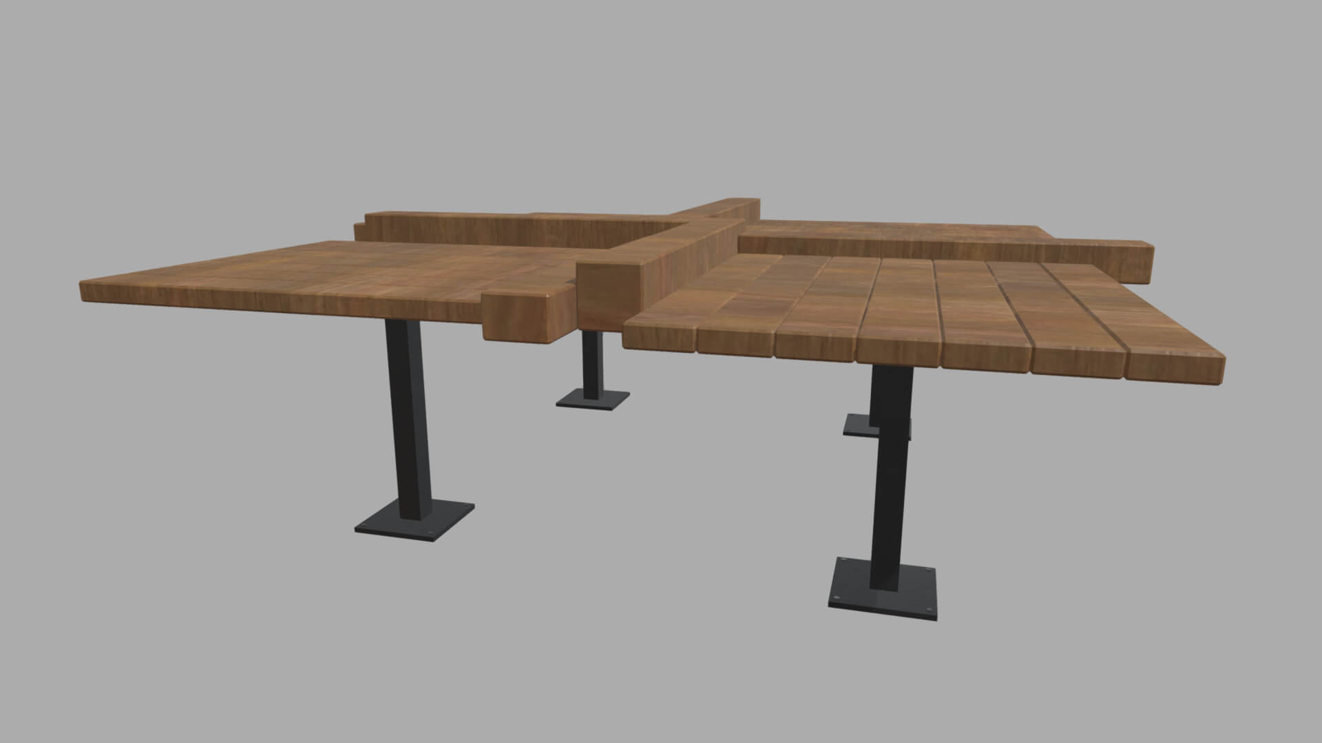 Low Poly Bench 01 - 3D Model by ViperJr3D