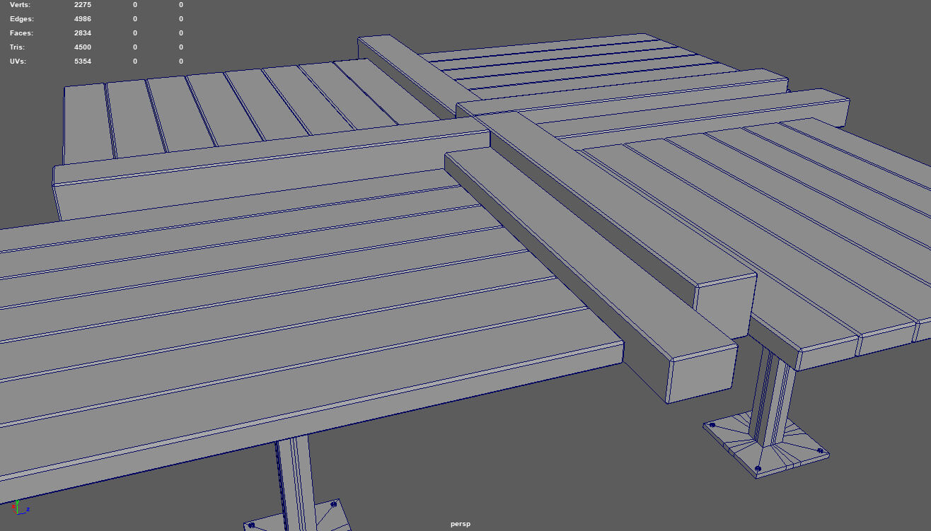 Low Poly Bench 01 - 3D Model by ViperJr3D