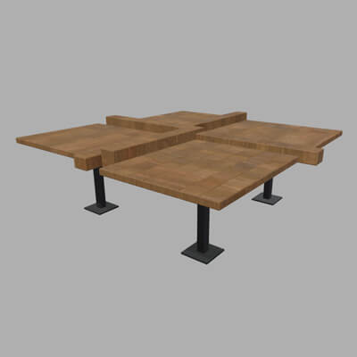 Low Poly Bench 01 - 3D Model by ViperJr3D