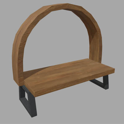 Low Poly Bench 010 - 3D Model by ViperJr3D