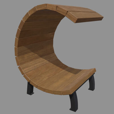 Low Poly Bench 011 - 3D Model by ViperJr3D