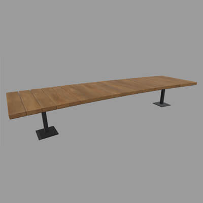Low Poly Bench 014 - 3D Model by ViperJr3D