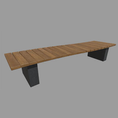 Low Poly Bench 015 - 3D Model by ViperJr3D