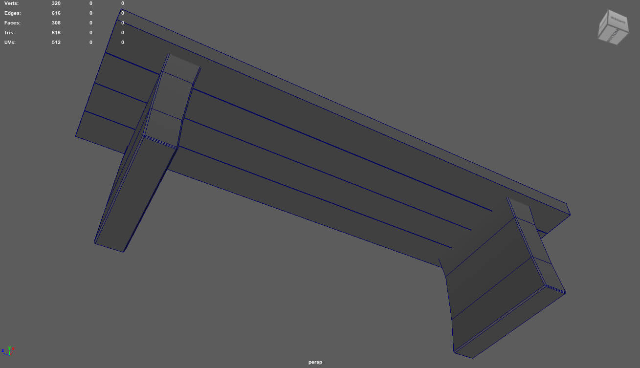 Low Poly Bench 02 - 3D Model by ViperJr3D