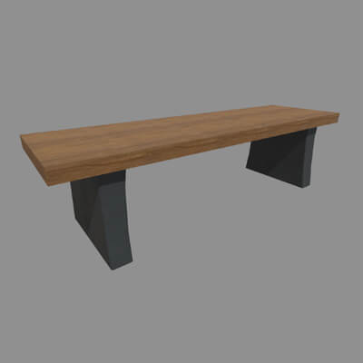 Low Poly Bench 02 - 3D Model by ViperJr3D