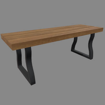 Low Poly Bench 03 - 3D Model by ViperJr3D