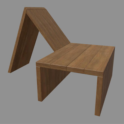 Low Poly Bench 07 - 3D Model by ViperJr3D