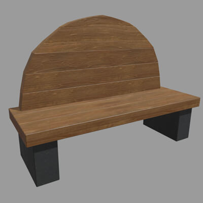 Low Poly Bench 08 - 3D Model by ViperJr3D