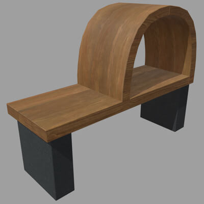 Low Poly Bench 09 - 3D Model by ViperJr3D
