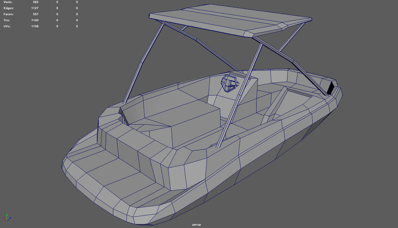 Low Poly Boat 01 - 3D Model by ViperJr3D