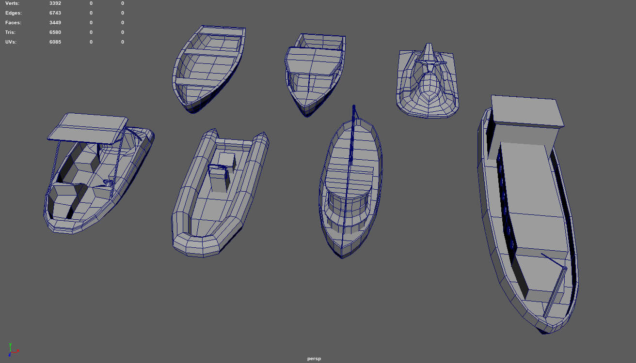 Low Poly Boats Pack 01 - 3D Model by ViperJr3D