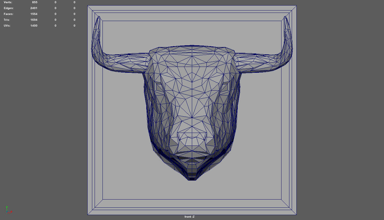 Low Poly Bull Head - 3D Model by ViperJr3D