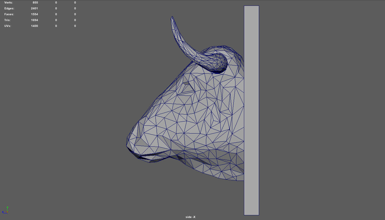 Low Poly Bull Head - 3D Model by ViperJr3D