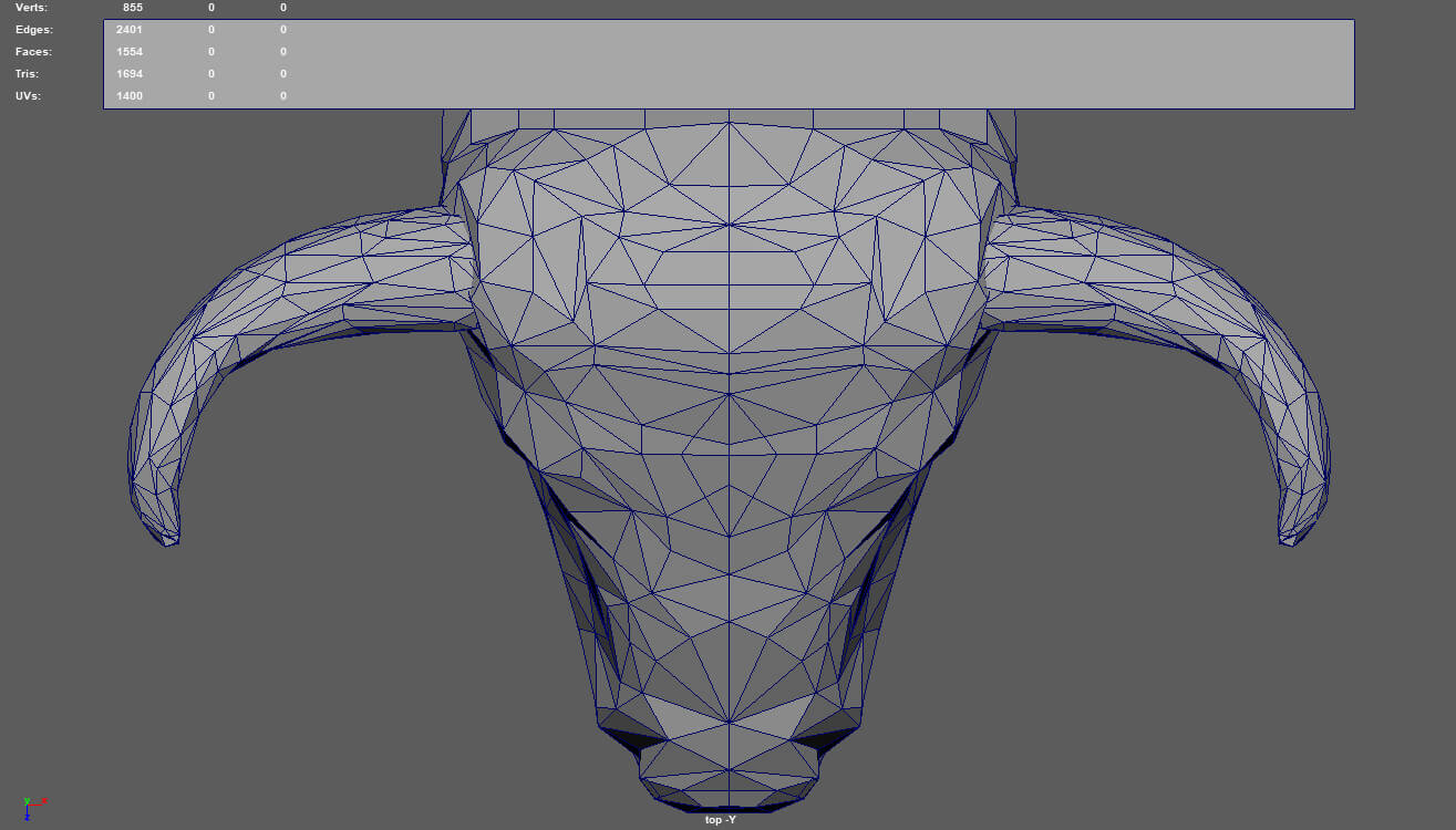 Low Poly Bull Head - 3D Model by ViperJr3D