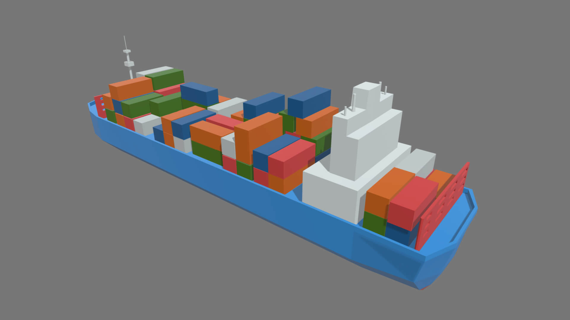 Low Poly Cargo Ship 01 - 3D Model by ViperJr3D