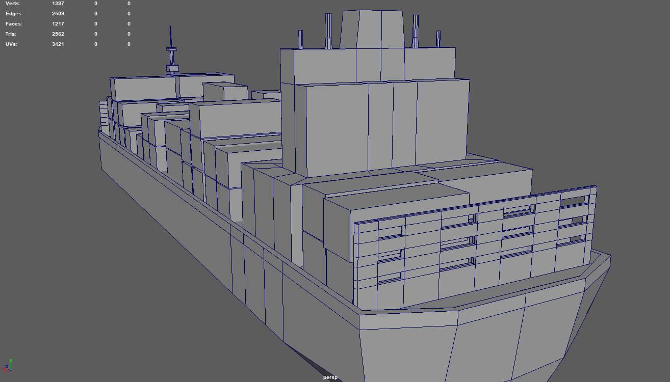 Low Poly Cargo Ship 01 - 3D Model by ViperJr3D