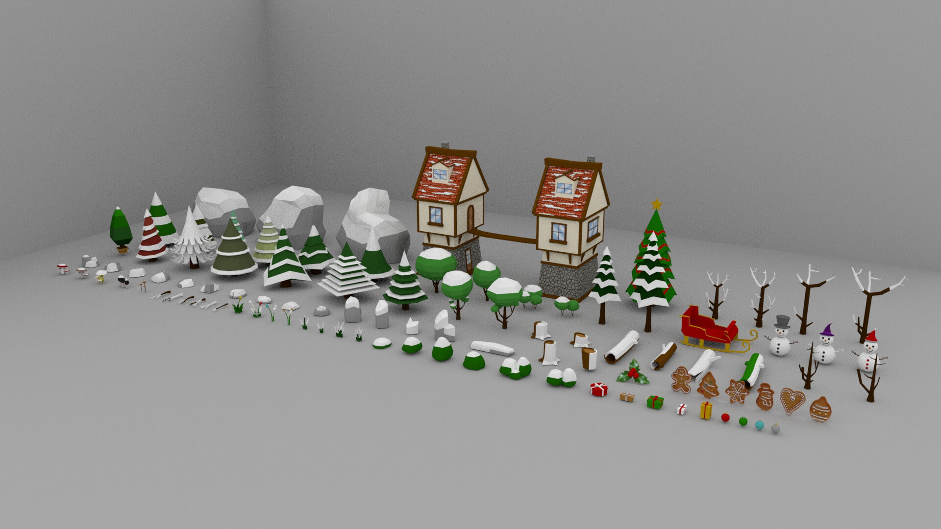 Low Poly Christmas Pack 01 - 3D Model by ViperJr3D