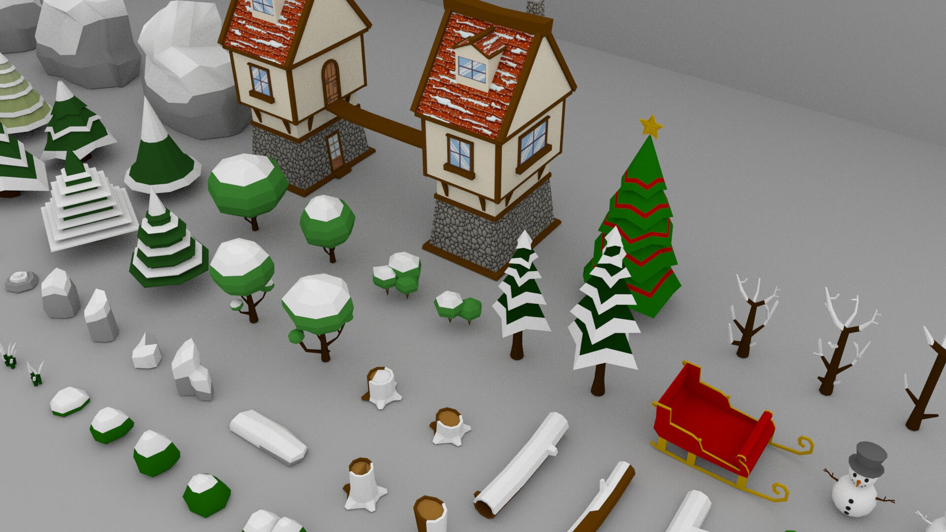 Low Poly Christmas Pack 01 - 3D Model by ViperJr3D