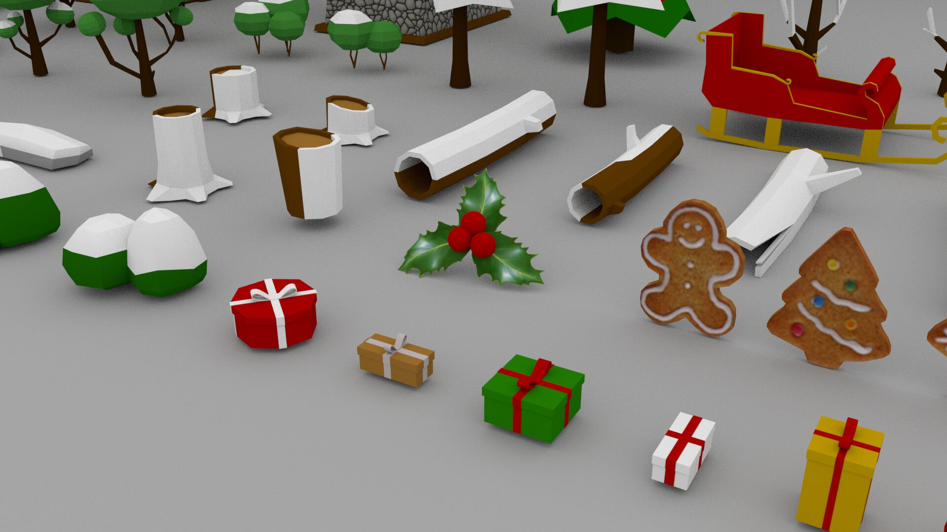Low Poly Christmas Pack 01 - 3D Model by ViperJr3D