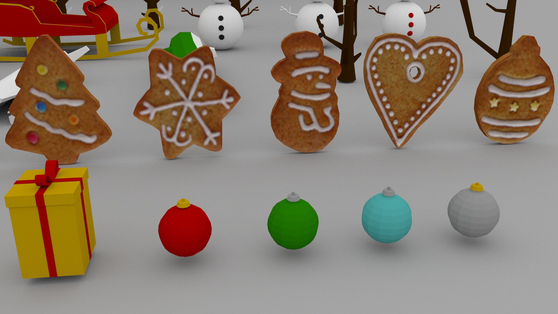 Low Poly Christmas Pack 01 - 3D Model by ViperJr3D