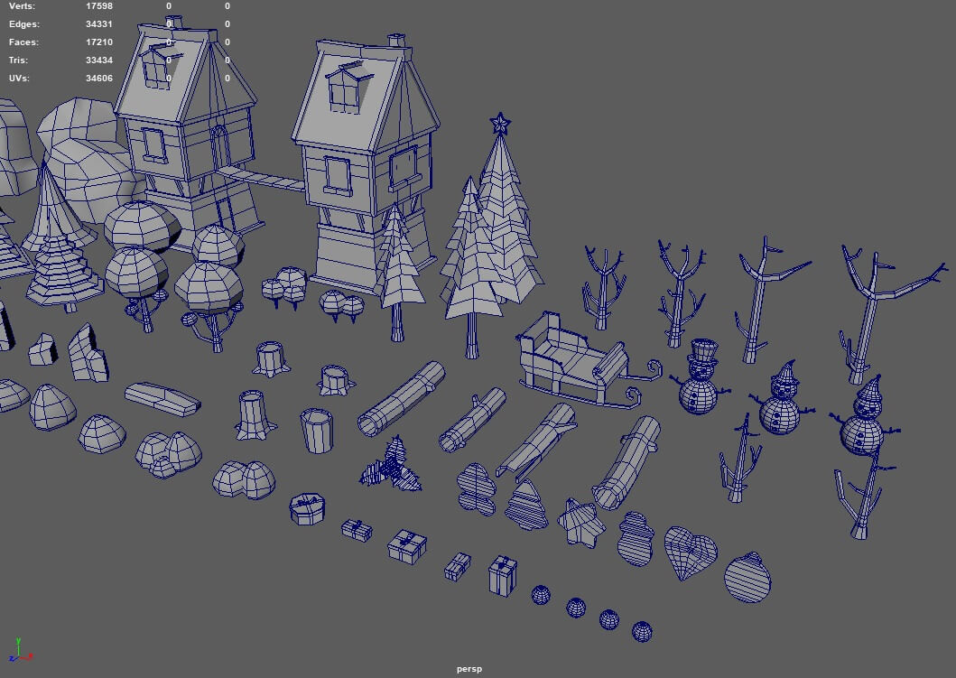 Low Poly Christmas Pack 01 - 3D Model by ViperJr3D