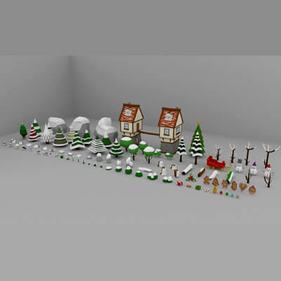 Low Poly Christmas Pack 01 - 3D Model by ViperJr3D